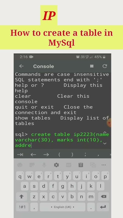 How to create a table in Sql (RDBMS) । CBSE Class 12 Boards IP। #shorts ...