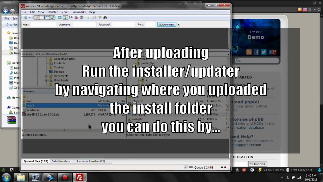 phpBB 3.0.11 to 3.0.12 Update Tutorial - YouTube