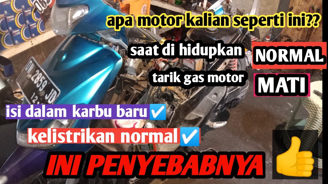 salah ganti ukuran main jet dan pilot jet mio sporty - YouTube