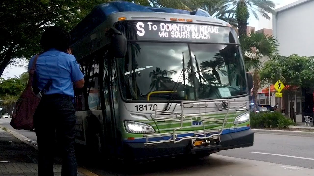 Riding Miami-Dade Transit Metrobus Route S, South Beach to Downtown ...