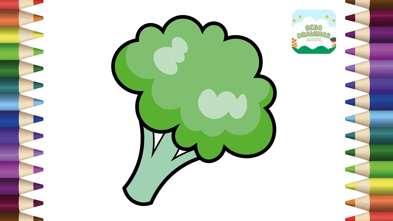 How To Draw A Broccoli Easy Step By Step | Broccoli Drawing - YouTube
