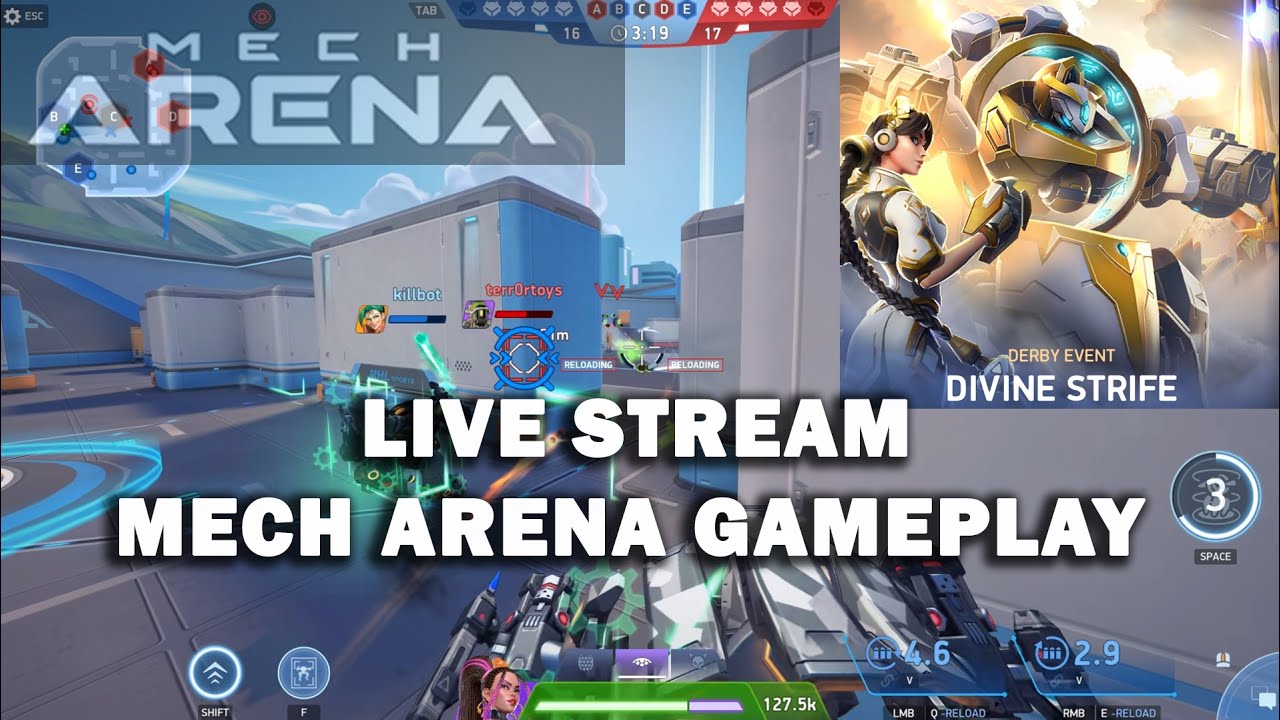 "🚀 Epic 5v5 Action! | Mech Arena Live Stream 🎯" - YouTube