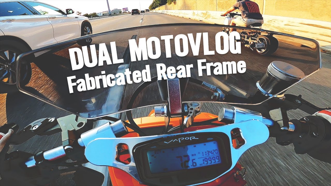 Brother Ruckus dual motovlog with the custom fabricated rear frame ...