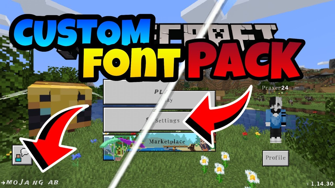 My NEW Custom FONT PACK!! for (MCPE 1.14!) - YouTube