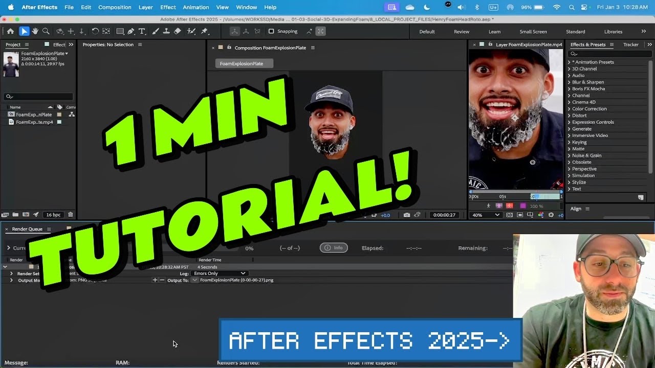How to take a screenshot or screen grab in After Effects 2025 - YouTube