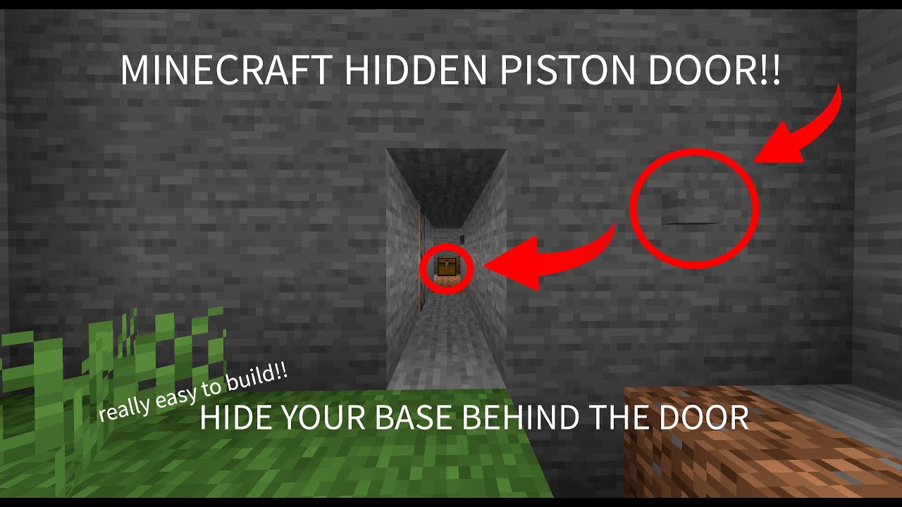 Easy hidden piston door for minecraft java!! - YouTube