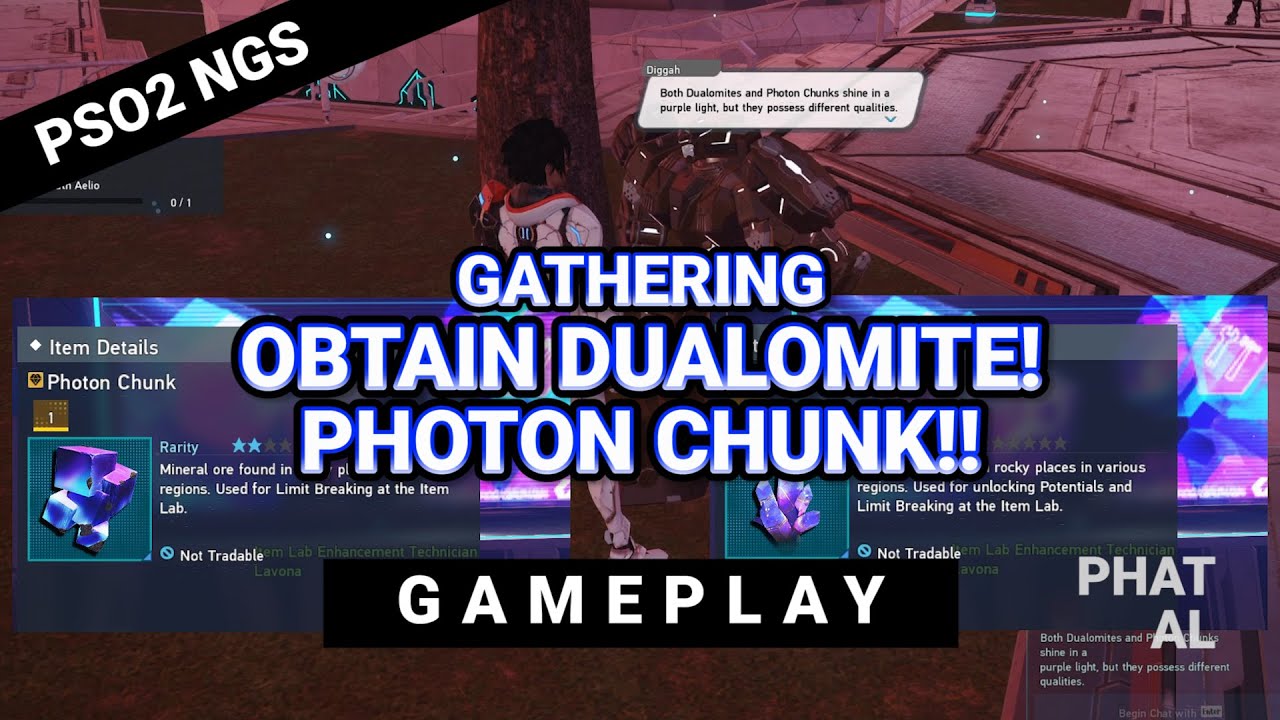 DUALOMITE! PHOTON CHUNK! DIGGAHS MINING DRILL PSO2 NGS PHANTASY STAR ...
