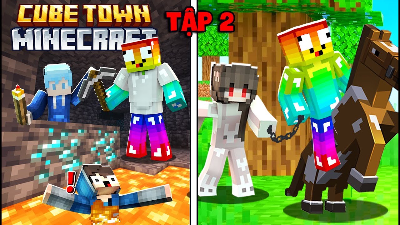 CUBE TOWN MINECRAFT TẬP 2 : HỘI ANH EM NGÁO HANG VÀ PHI VỤ KIẾM TIỀN TỪ ...