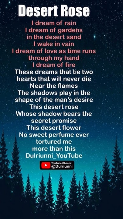 🌼 Desert Rose | Sting - YouTube