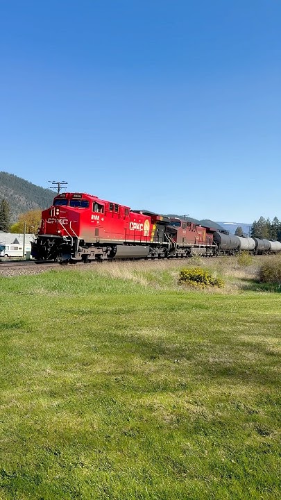 CP 8108 in CPKC paint leads 201-23 through Chase, BC - YouTube