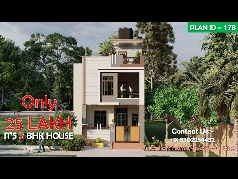 22 x 40 house plans 3d with 3 bedroom with interior design 𝗣𝗹𝗮𝗻 𝗜𝗗 ...