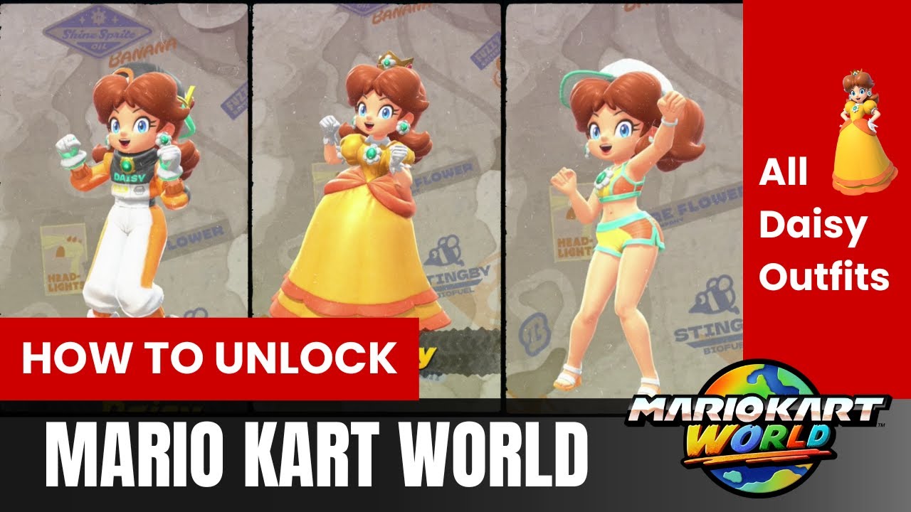 How to unlock all Daisy Outfits - Mario Kart World - YouTube