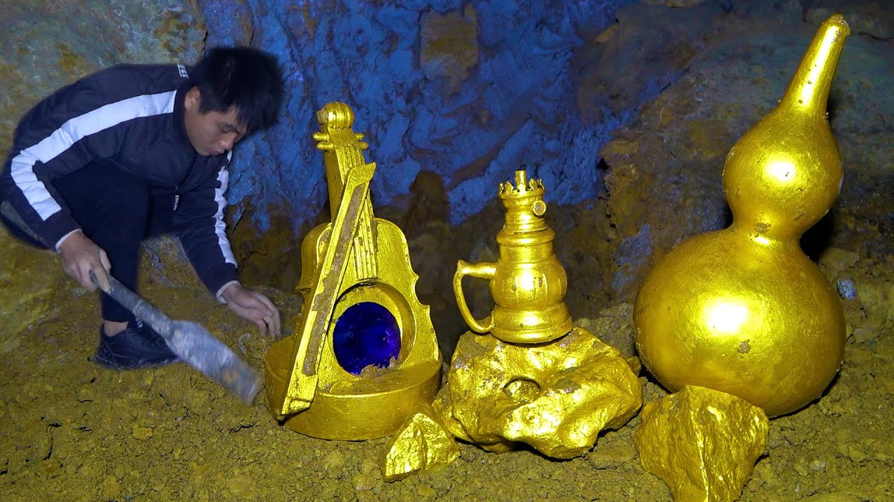 I explored the terrible cave alone and found the golden gourd and ...