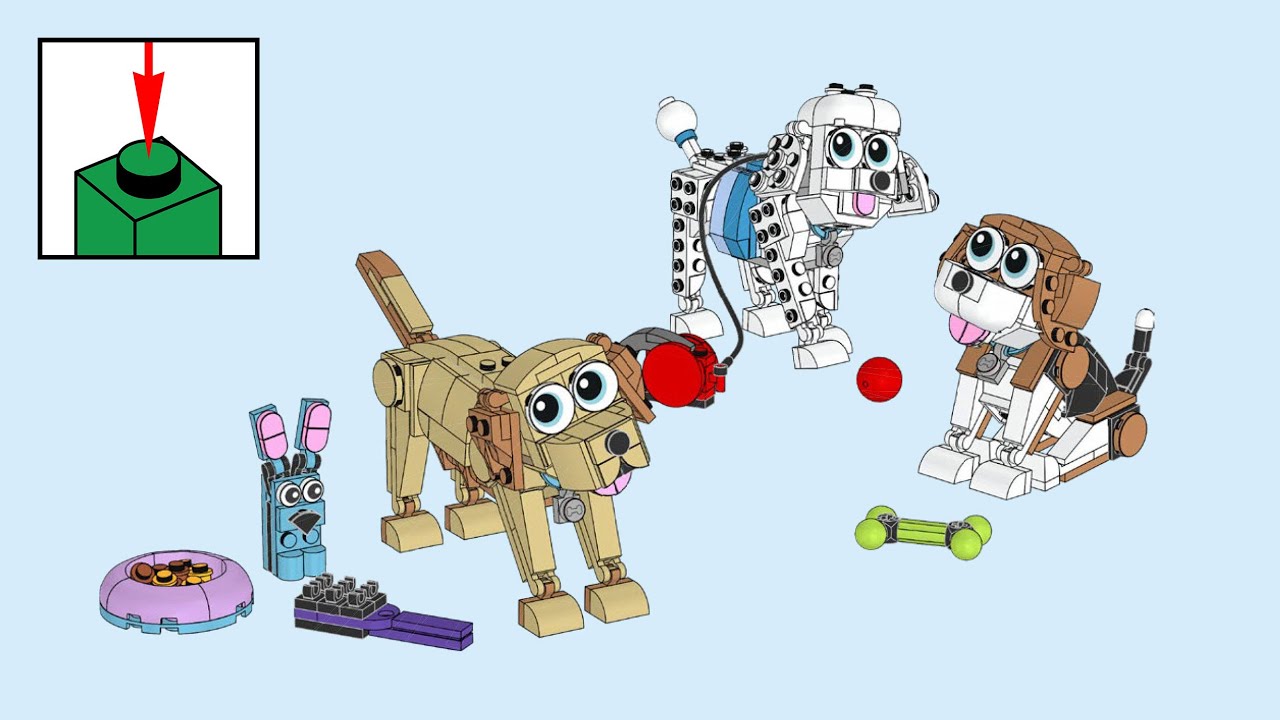 LEGO Creator 3-in-1 31137, Adorable dogs - building instructions - YouTube