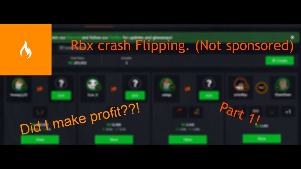 Rbx crash flip series! Part 1 (Not sponsored) - YouTube