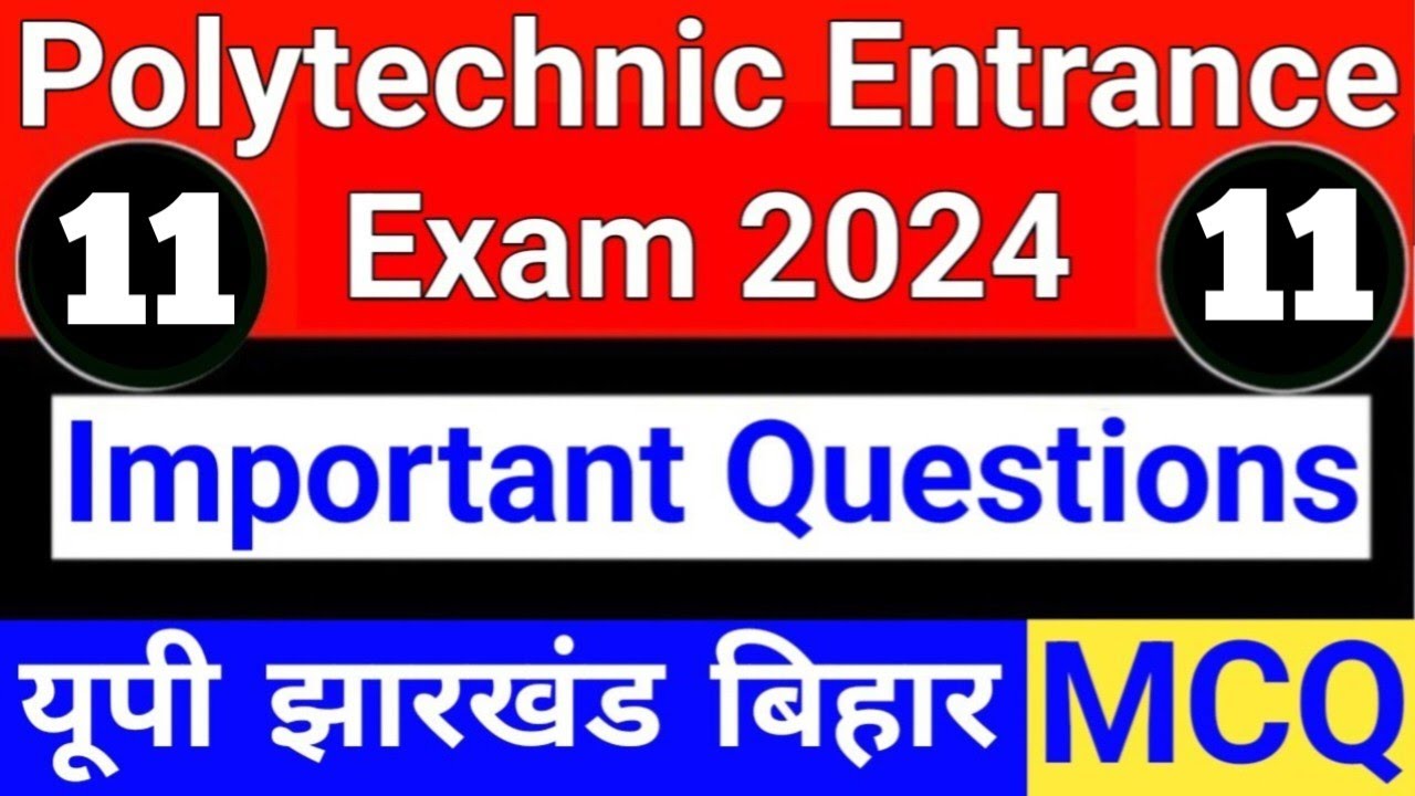 Polytechnic Entrance Exam Previous Year Question 2024 | polytechnic ...