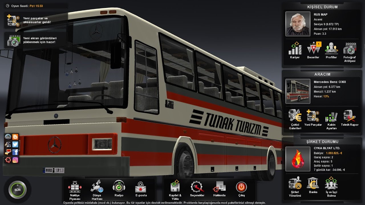 Euro Truck Simulator 2 - Mercedes o303 Retro Bus Mod - Vintage Coach ...