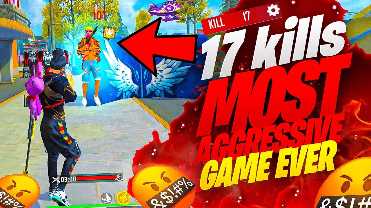 17 KILLS MOST AGGRESSIVE GAMEPLAY EVER 🔥 || 1 VS 4_GARENA FREE FIRE ...