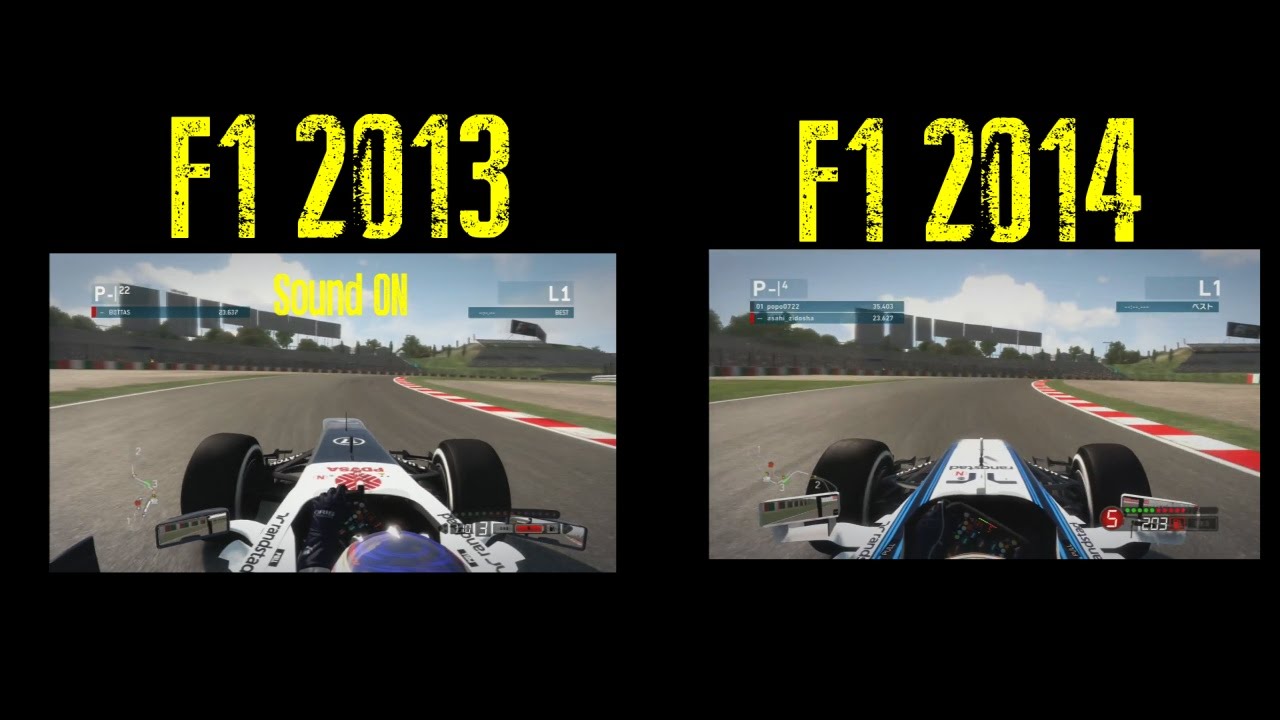 F1 2014 vs F1 2013 Gameplay Comparison - YouTube
