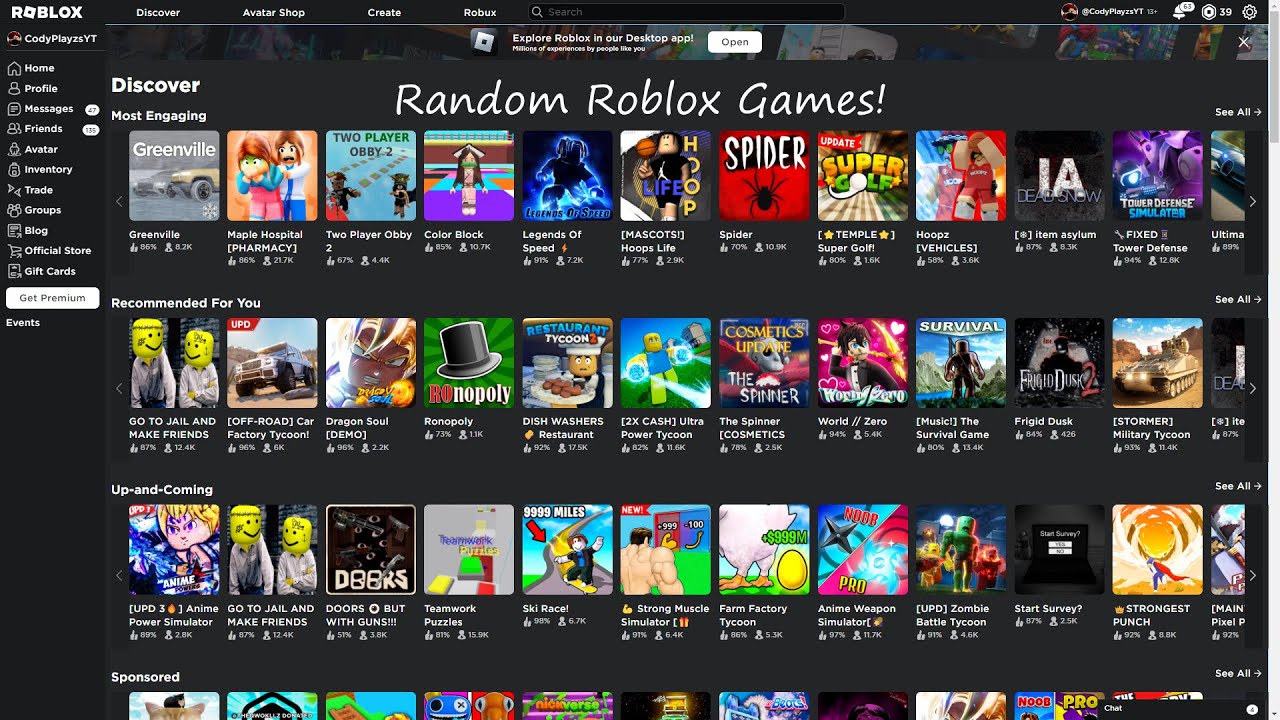 Playing Random Roblox Games - LIVE - YouTube