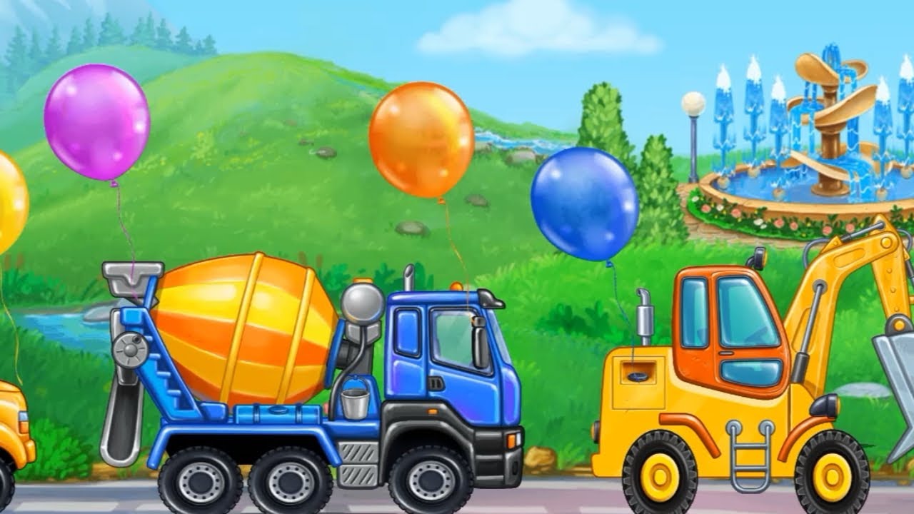 Part 2 | Car Cartoon game | Bacho ke liye game video | JCB,Car,siment ...