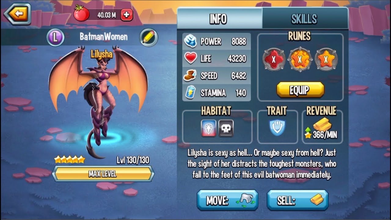 Monster Legends - Lilysha level 1-130 combat arena review - Super ...