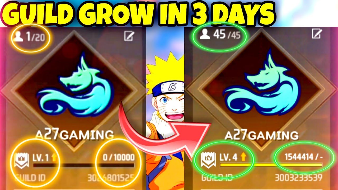 GUILD GROW KAISE KARE || HOW TO GROW NEW GUILD IN FREE FIRE || GUILD GROW TRICK FF || A27GAMING ...