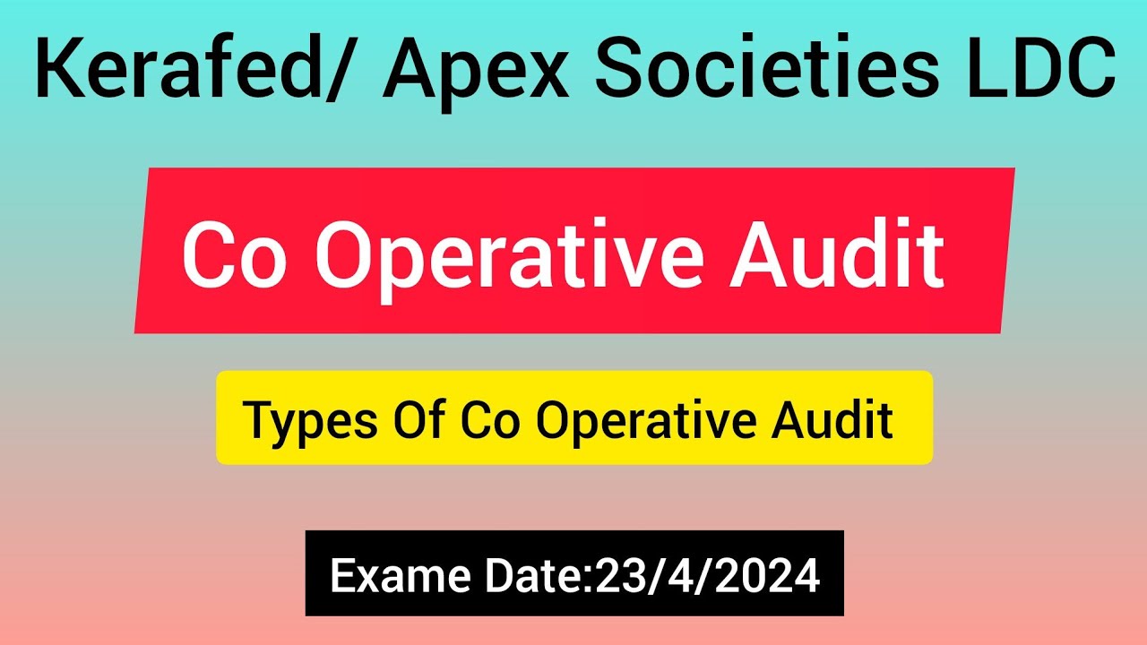 Kerafed Assistant/Apex Societies LDC Exam || Co Operative Audit ...