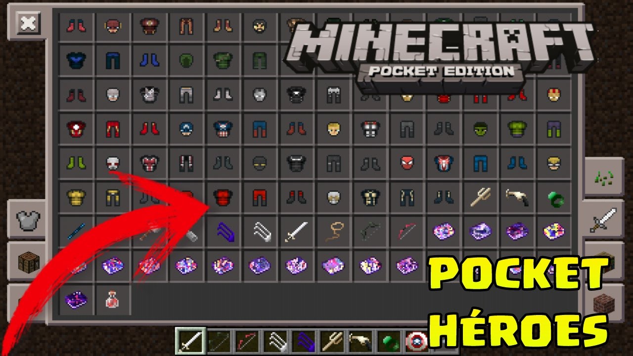 POCKET HEROES [MOD] - Minecraft PE 0.15.6 - YouTube