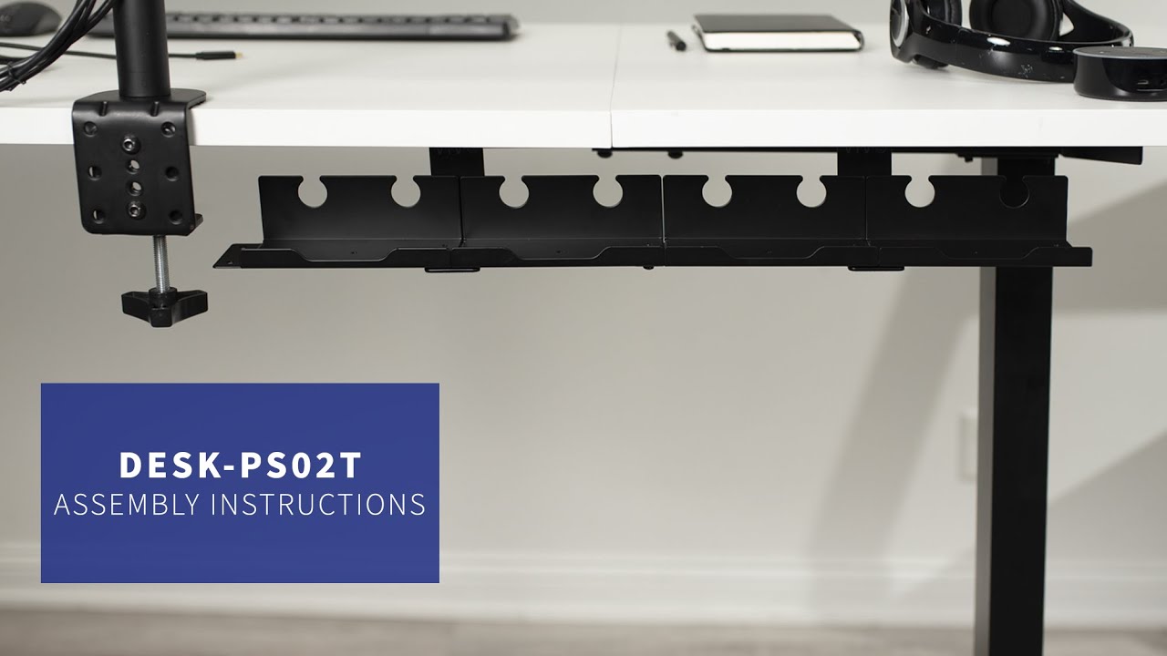 DESK-PS02T Under Desk Modular Power Strip Tray Assembly by VIVO - YouTube