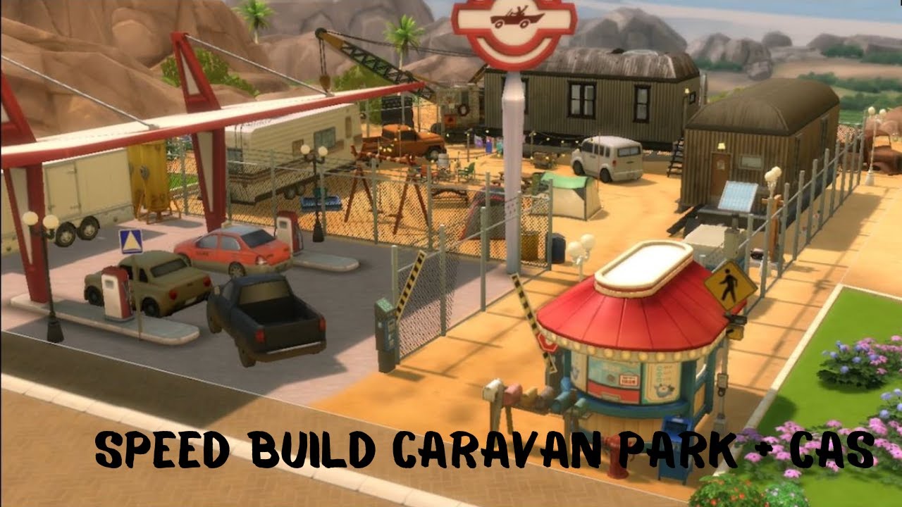 Speed Build Oasis Spring Caravan Park + CAS - SIMS 4 - YouTube