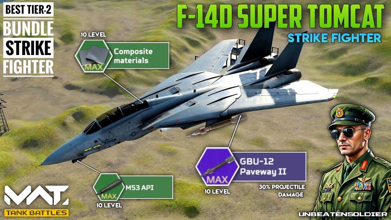 MWT : F-14D Super Tomcat ( Gold Bundle Strike Fighter ) Gameplay || MWT ...