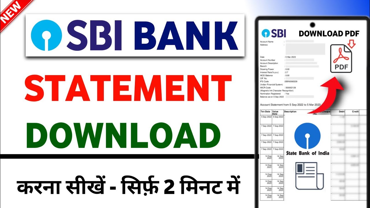 SBI bank statement kaise nikale | sbi bank statement download in pdf ...