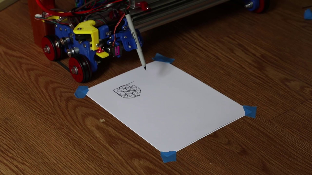 First Drawing with Rolling Plotter - YouTube
