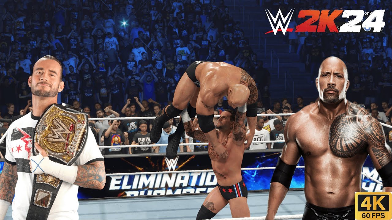CM Punk vs The Rock | WWE Championship Battle at Elimination Chamber ...