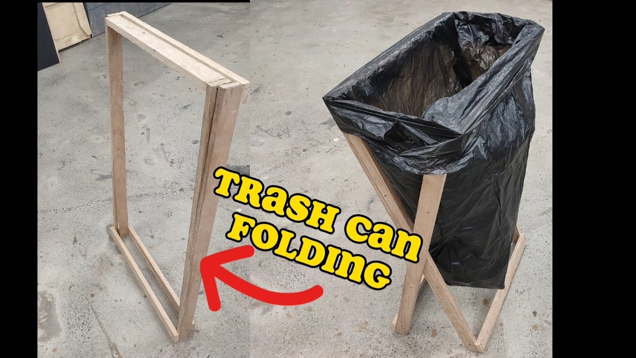 homemade trash can folding - YouTube