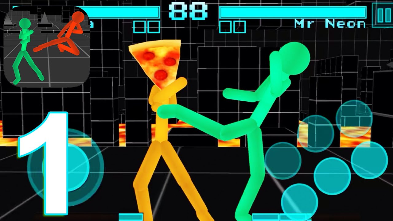 Stickman Fight Neon Warriors Gameplay Walkthrough Part 1 (IOS/Android ...