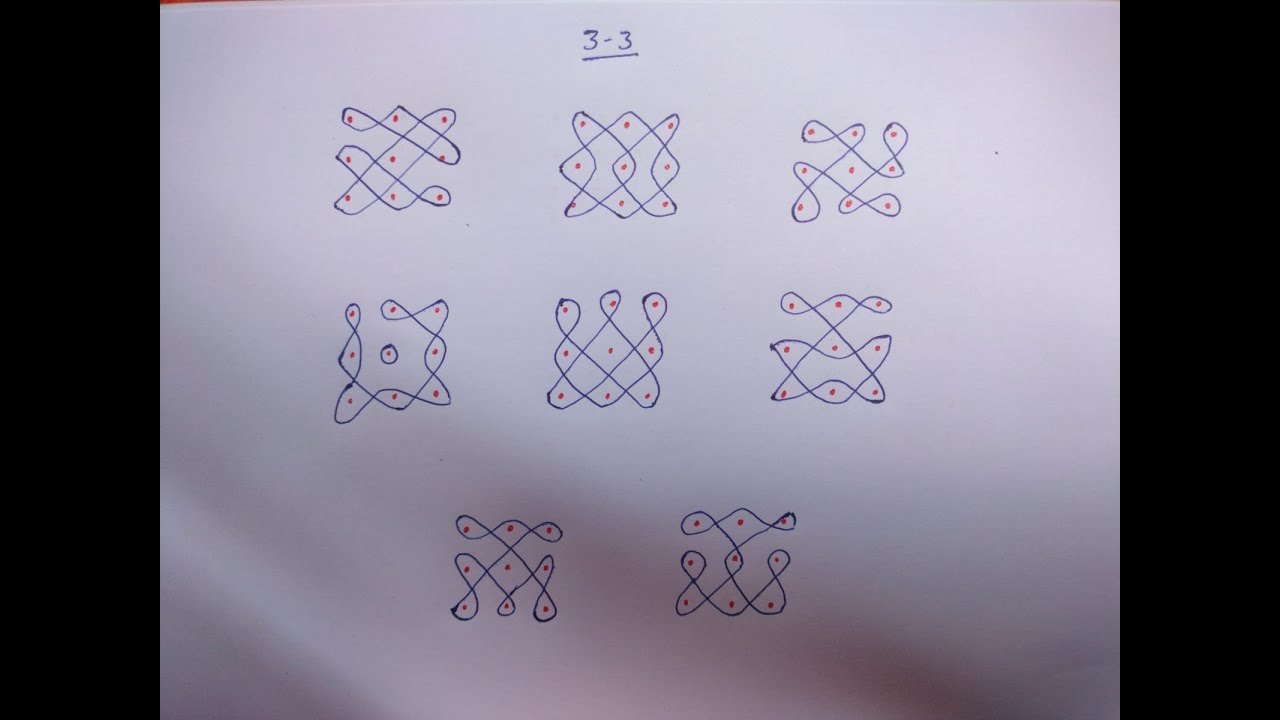 3*3 Dots Rangoli simple Rangoli designs - YouTube