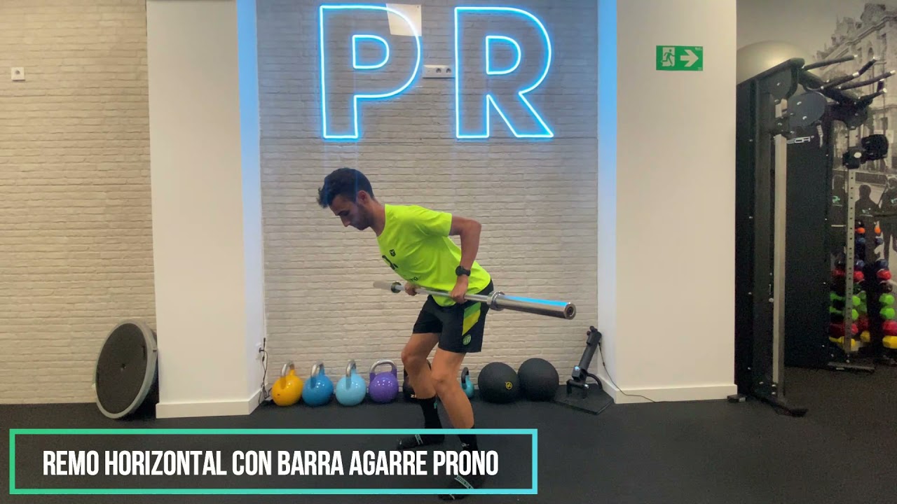 REMO HORIZONTAL CON BARRA AGARRE PRONO - YouTube
