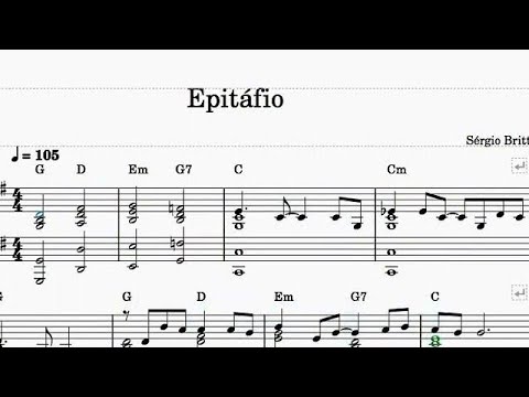 Epitáfio (Sérgio Britto) - Partitura piano, arranjo nível intermediário ...