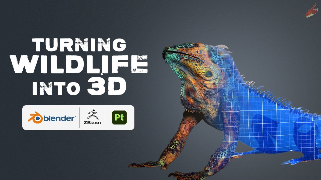 Transforming Wildlife into 3D CGI | Iguana 3D Sculpture, Texture ...