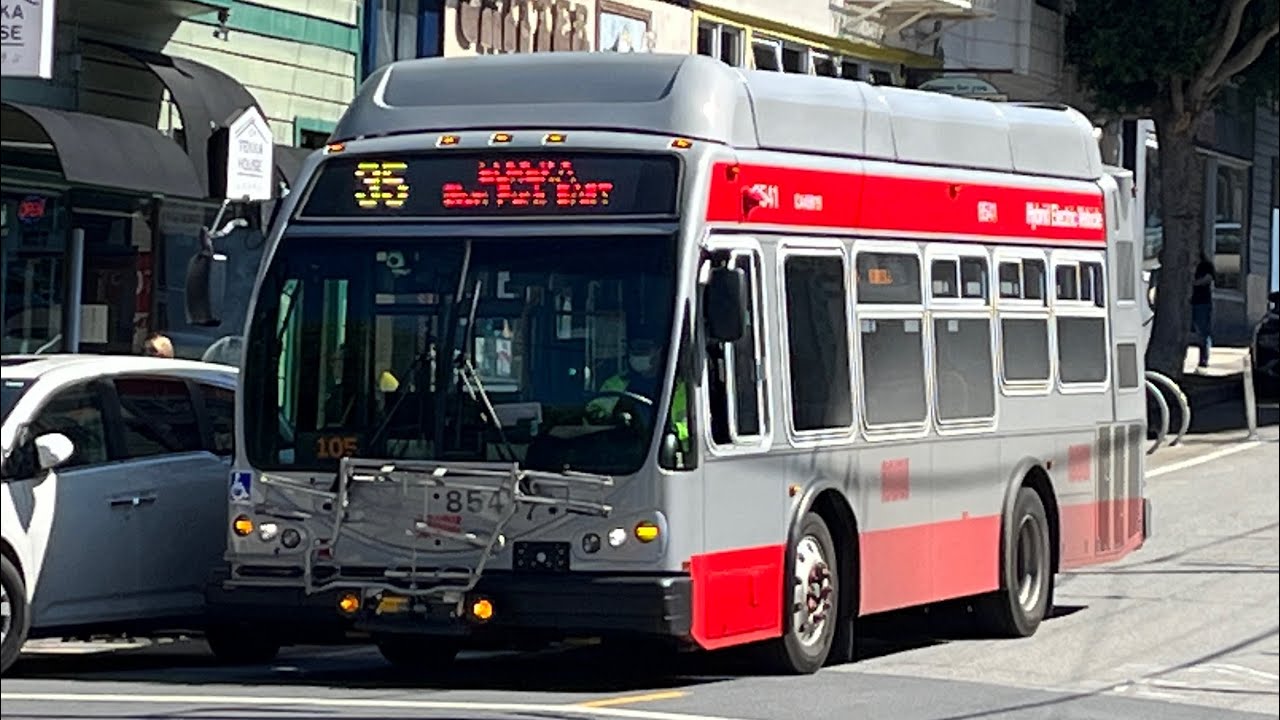 ⁴ᴷ⁶⁰ (FULL ROUTE) SF MUNI #8541 on 35 Eureka - Inbound to Castro ...