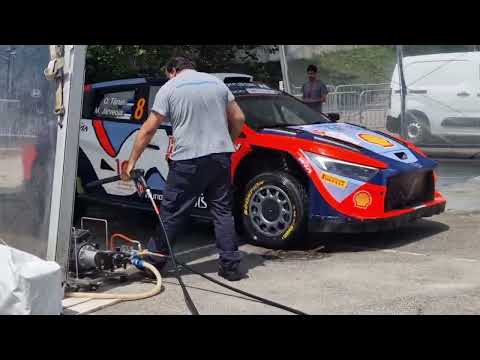 WRC Vodafone Rally de Portugal 2024 Sat rally car wash before midday service