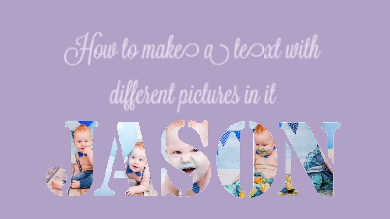 DIY How to make a text with different pictures in it with the ...