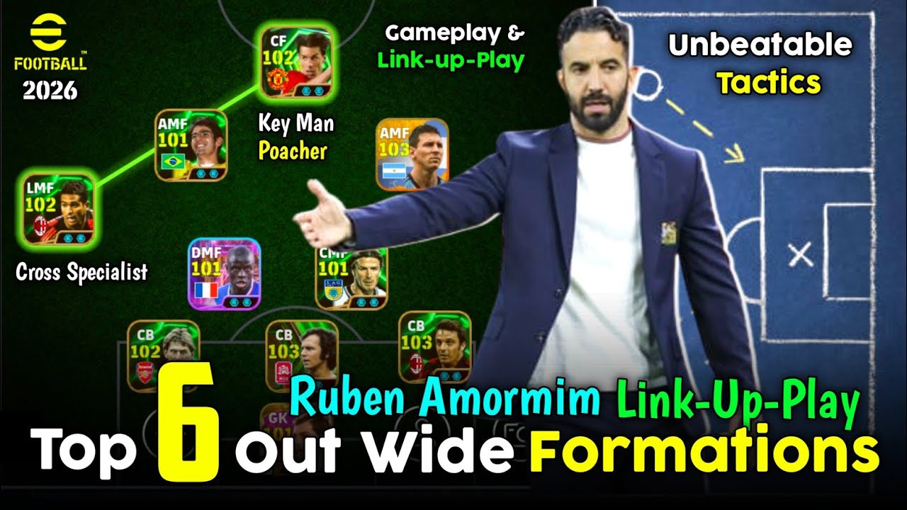 Best 6 Out wide Formations in eFootball 2026 🔥 Ruben Amorim Link Up ...