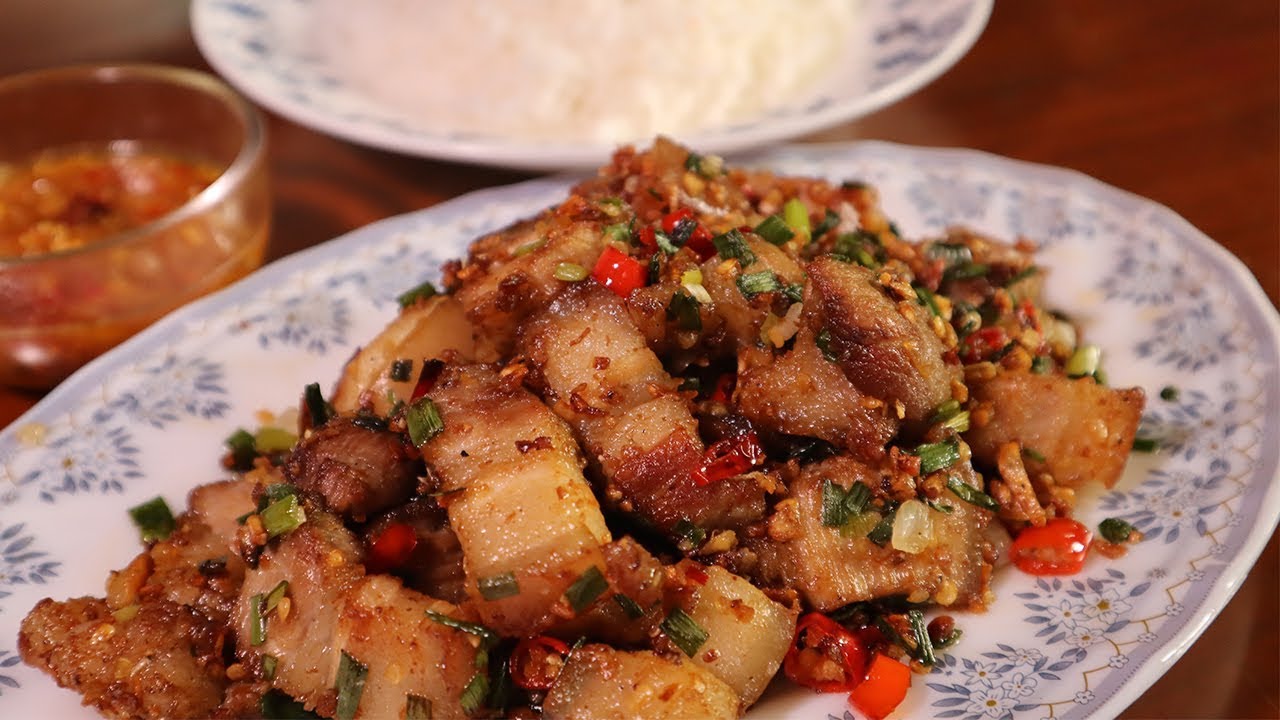 quick pork belly recipe stir fry with chili and garlic ...
