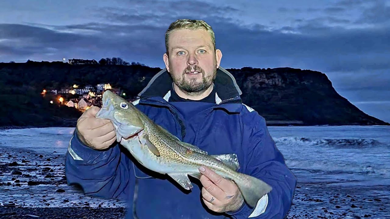 Shore Fishing At Runswick Bay For Cod - YouTube