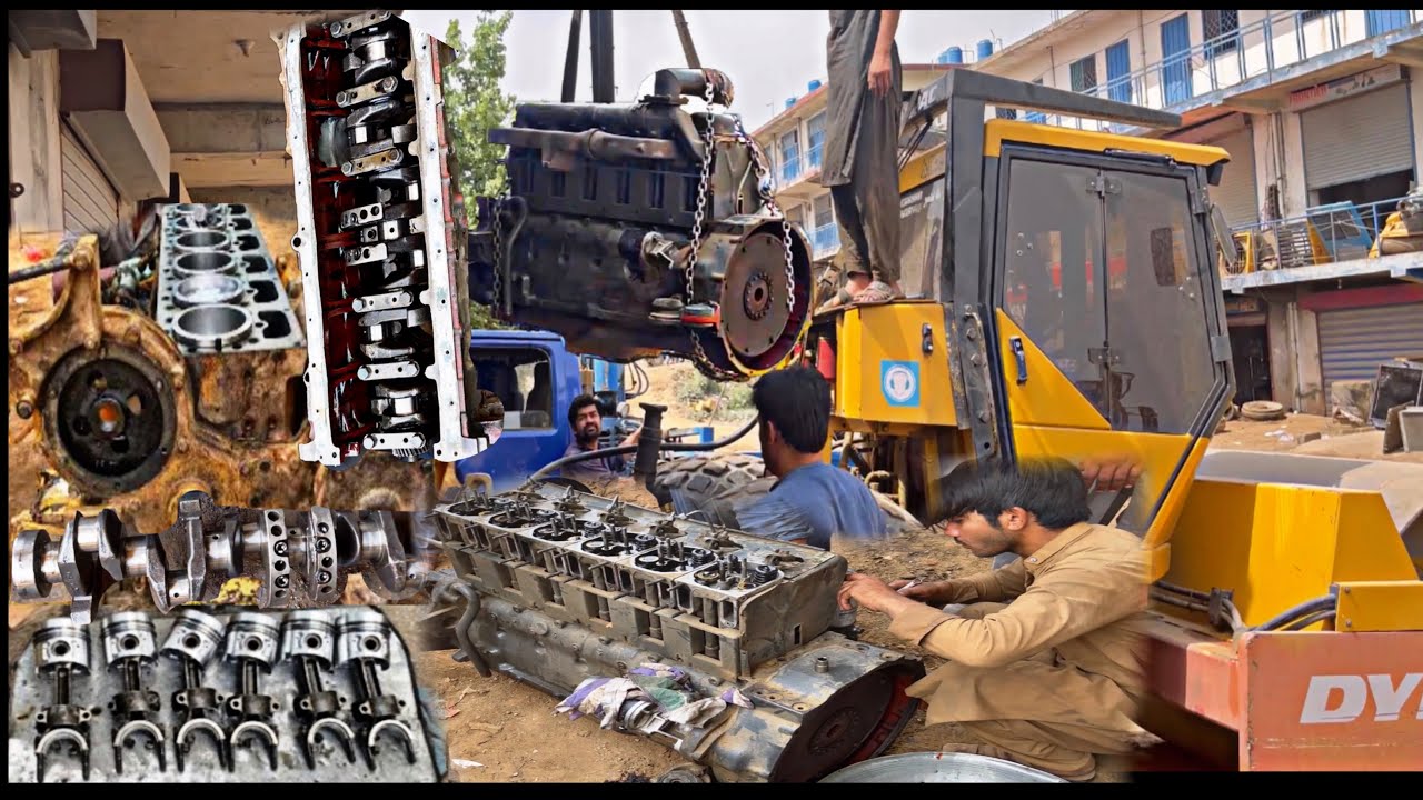 Fully Destroyed Road Roller Engine Rebuilding / Restore and Repairing 6 ...