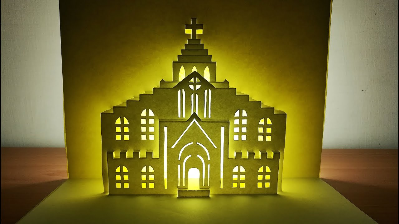 3d chapel card｜chapel pop up card｜paper art｜kirigami｜origami ...