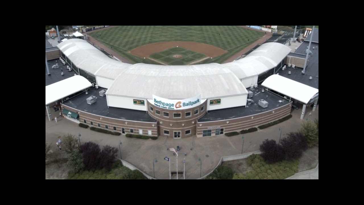 Aerial view of Bethpage Ballpark; Home of the Long Island Ducks - YouTube